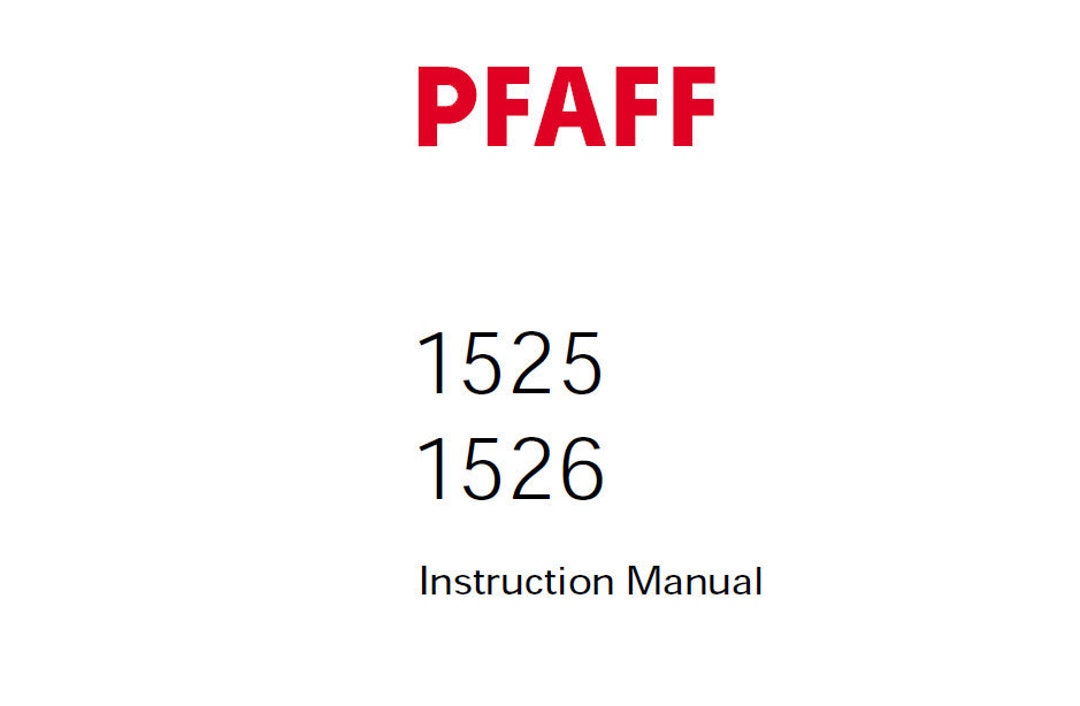 PFAFF 1525 1526 Service Manual 06-01 Sewing Machine 92 Pages English - Etsy