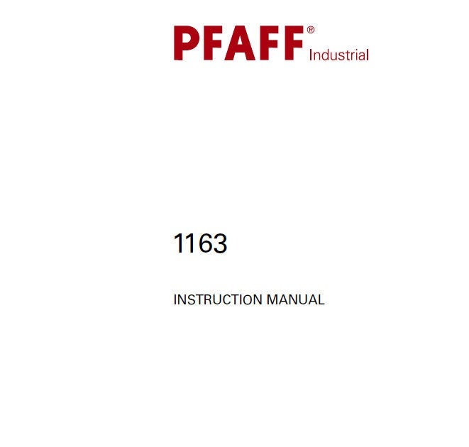 PFAFF 1163 Instruction Manual Sewing Machine in English. MORE MANUALS @ Themanualsservice Dot ...