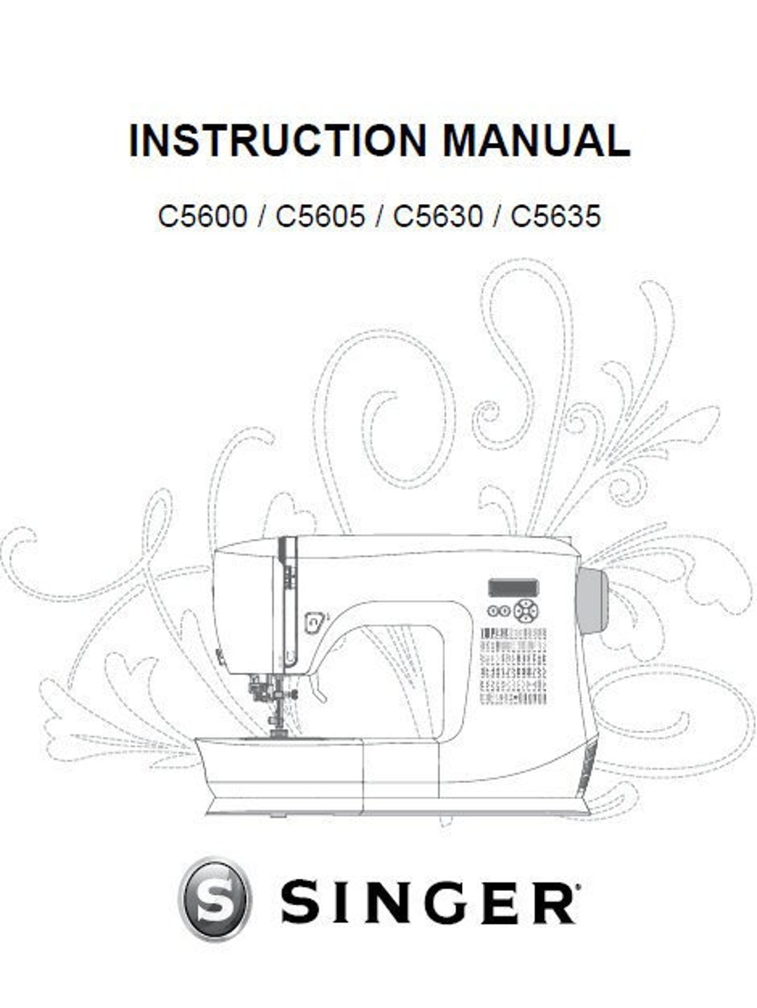 SINGER C5600 C5605 C5630 C5635 Instruction Manual Sewing Machine in ...