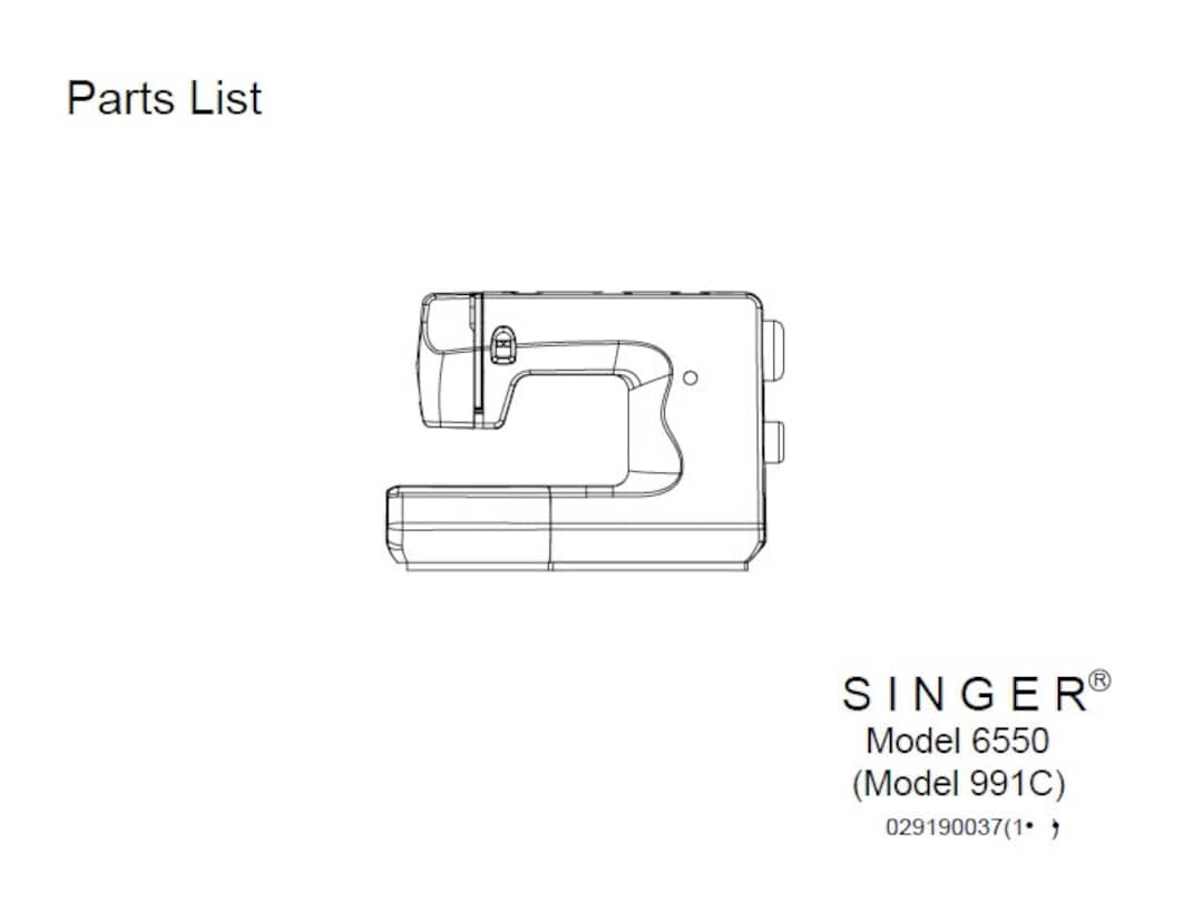 SINGER 6550 991C Parts List Sewing Machine in ENGLISH - Etsy