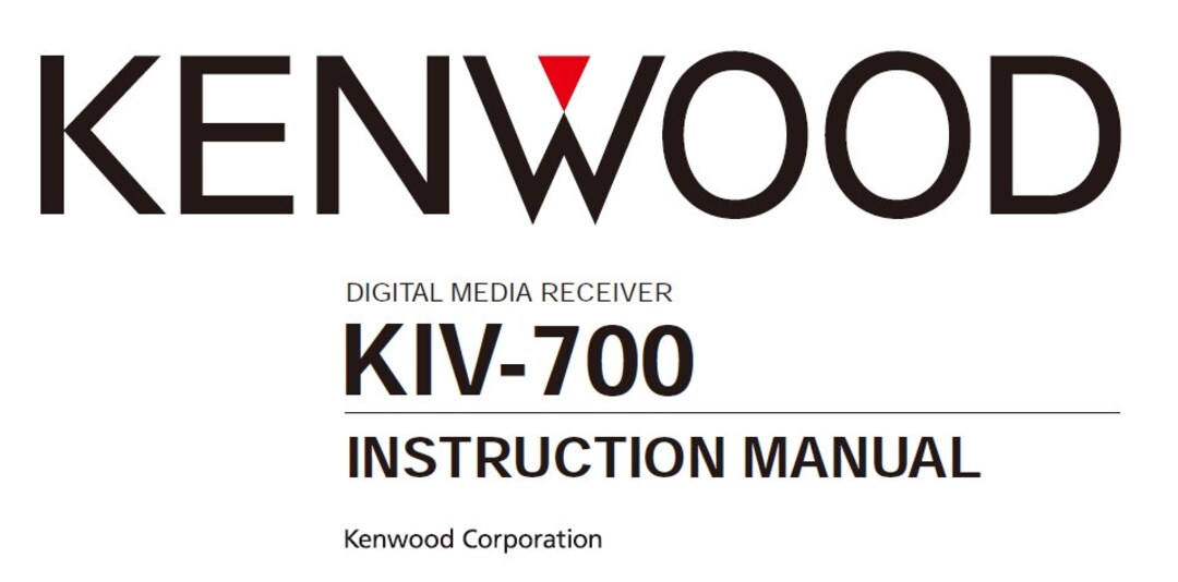 KENWOOD KIV-700 Instruction Manual Digital Media Receiver in ENGLISH - Etsy