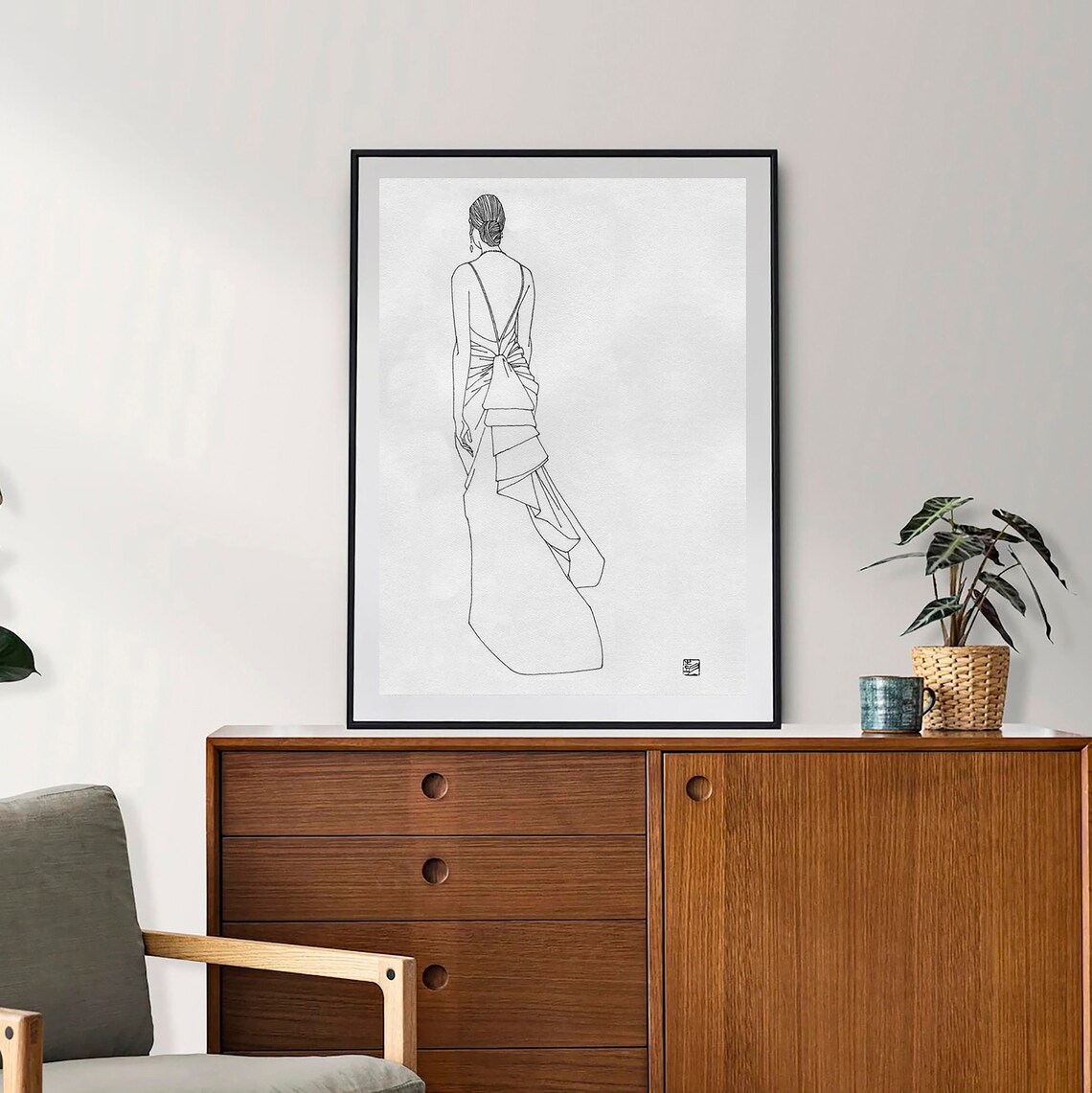 Fashion Line Drawing Print,fashion Wall Art,fashion Illustration ...