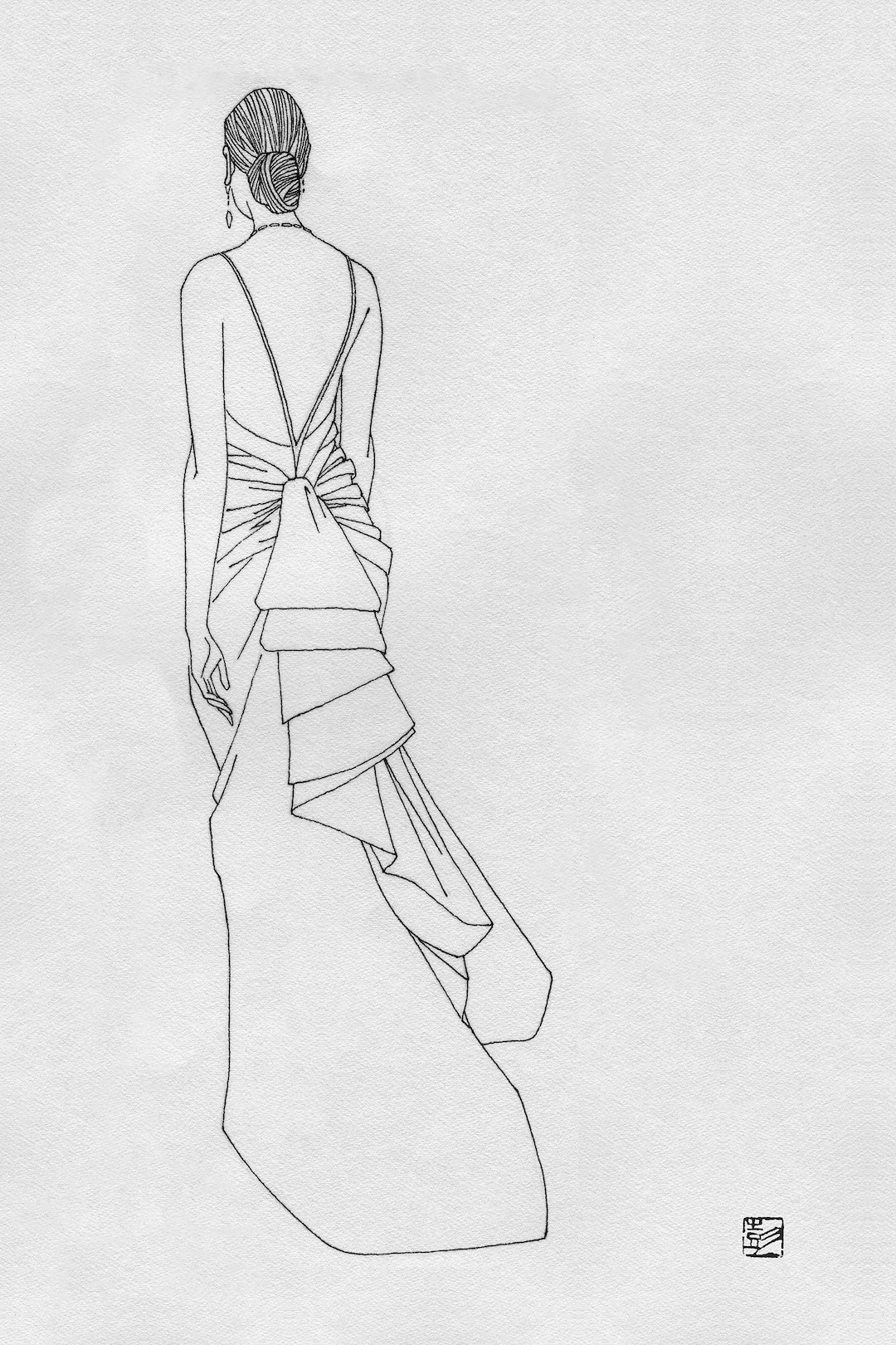 Fashion Line Drawing Print,fashion Wall Art,fashion Illustration ...