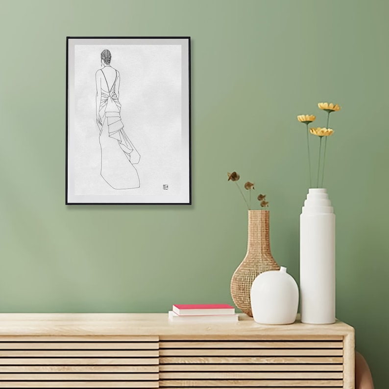 Fashion Line Drawing Print,fashion Wall Art,fashion Illustration ...