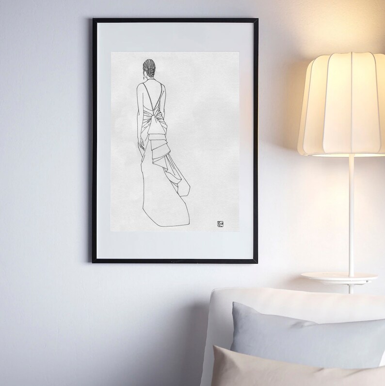 Fashion Line Drawing Print,fashion Wall Art,fashion Illustration ...