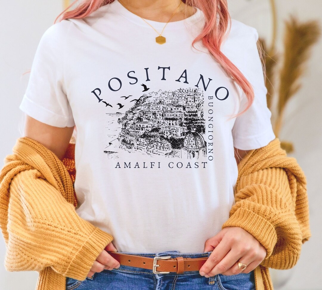 Positano Shirt, Amalfi Coast Italy Clothes, Italian Houses Tee, Italy ...