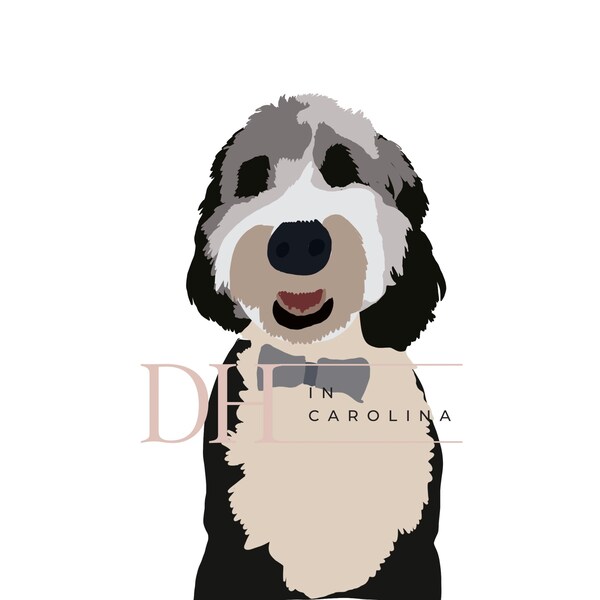 Sheepadoodle Dog Art - Etsy