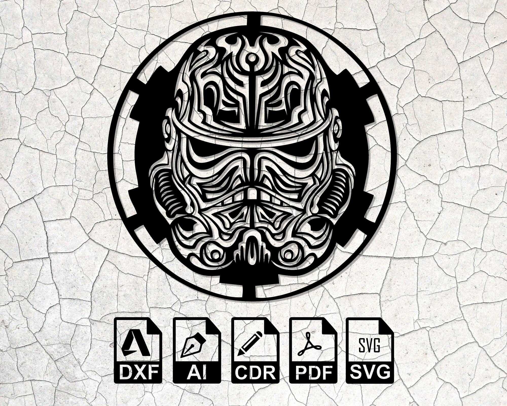 Stormtrooper Stencil Template Vector
