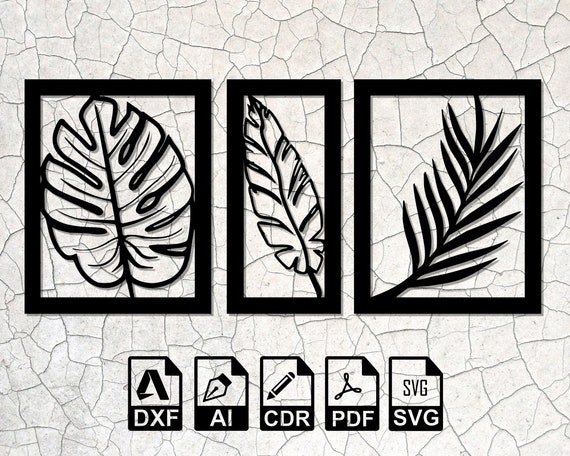 Leaf Leaves Tree Laser Cut Svg Dxf Files Wall Sticker - Etsy