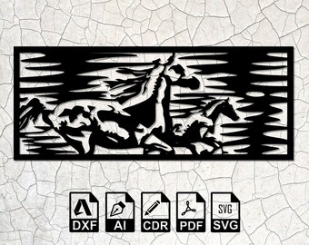 Dxf Files Cowboy on Horse - Etsy