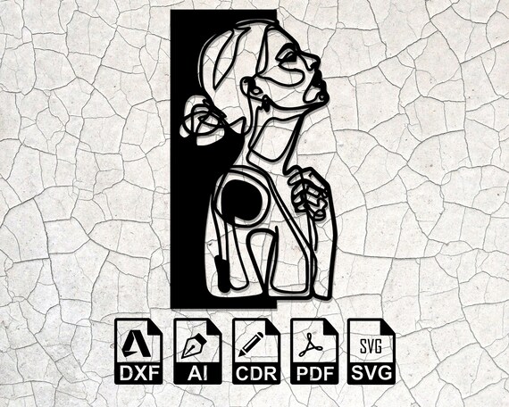 Woman Body Panel Line Art Laser Cut Svg Cdr Dxf Files Wall - Etsy UK