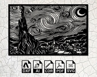 Starry Night Svg Cut - Etsy