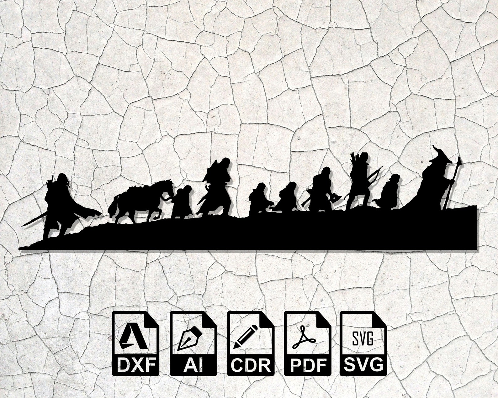 Lord of the Rings Laser Cut Svg Dxf Files Wall Sticker - Etsy Australia