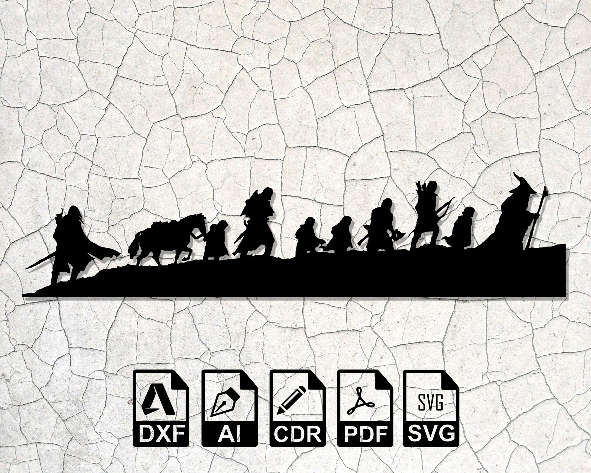 Lord of the Rings Laser Cut Svg Dxf Files Wall Sticker - Etsy UK