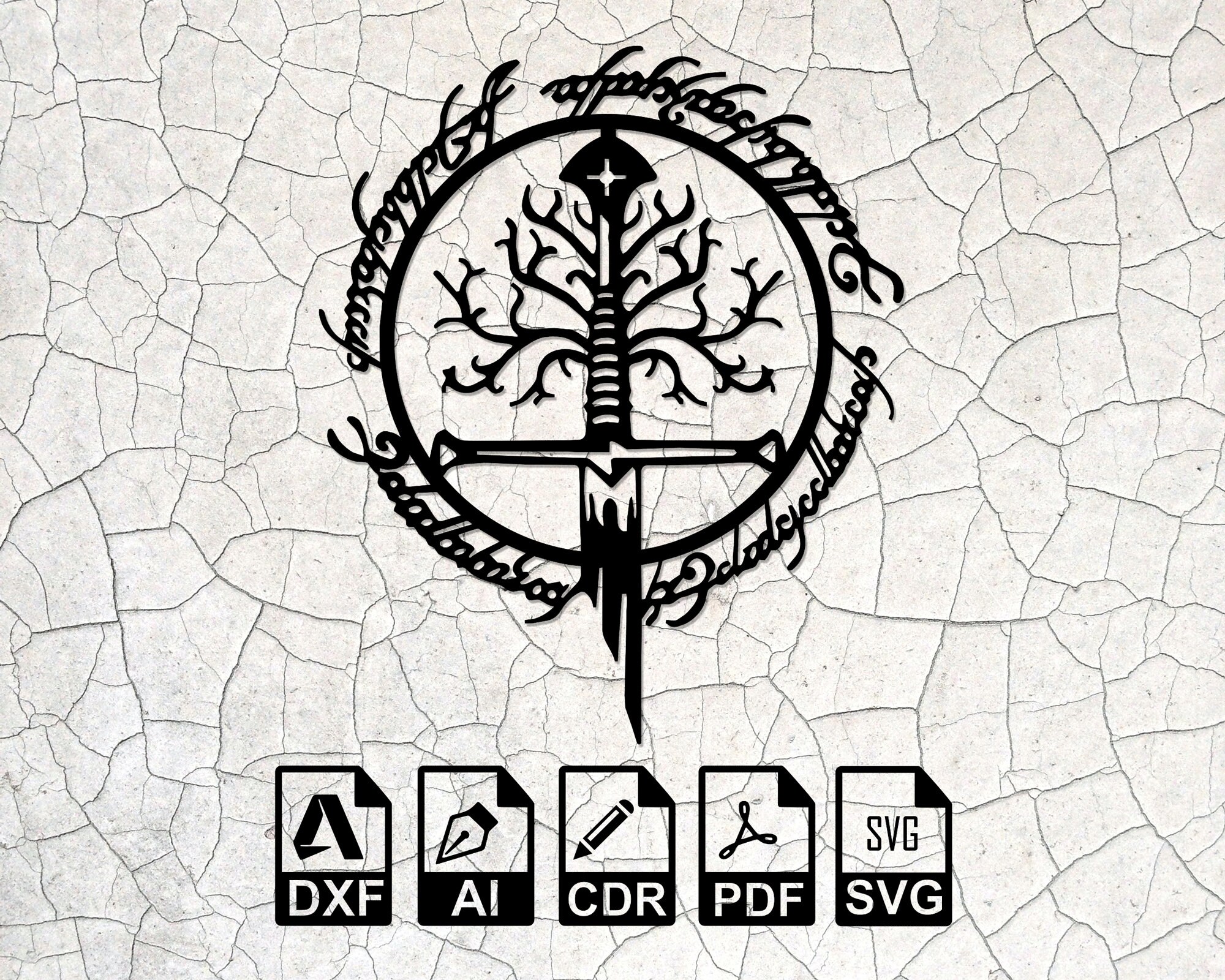 Lord of The Rings Laser cut svg dxf Dateien Wandsticker Gravur - Etsy.de