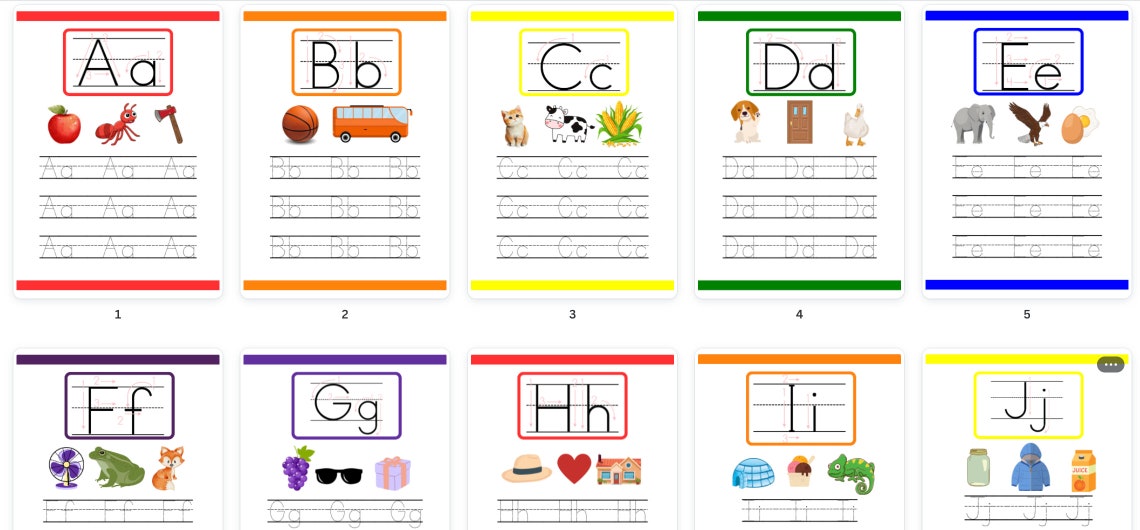 Alphabet Worksheets: Tracing Pad Activity Sheet. Homeschooling - Etsy