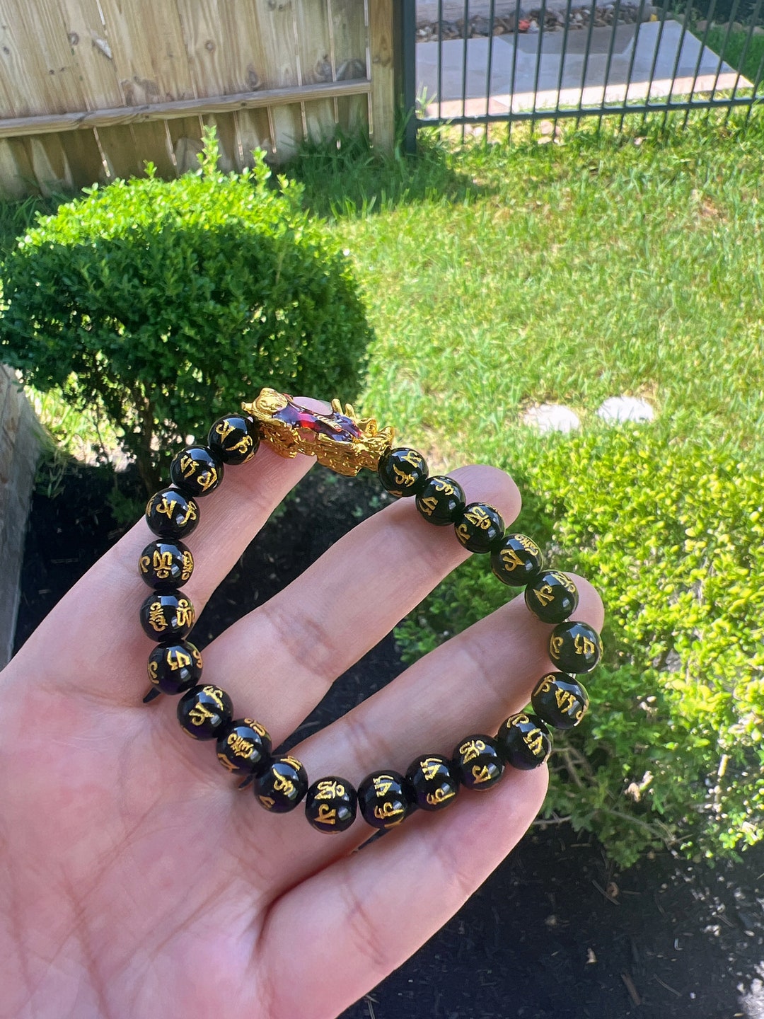 Red Pixiu Bracelet With Black Obsidian Stones Feng Shui,good Luck and ...