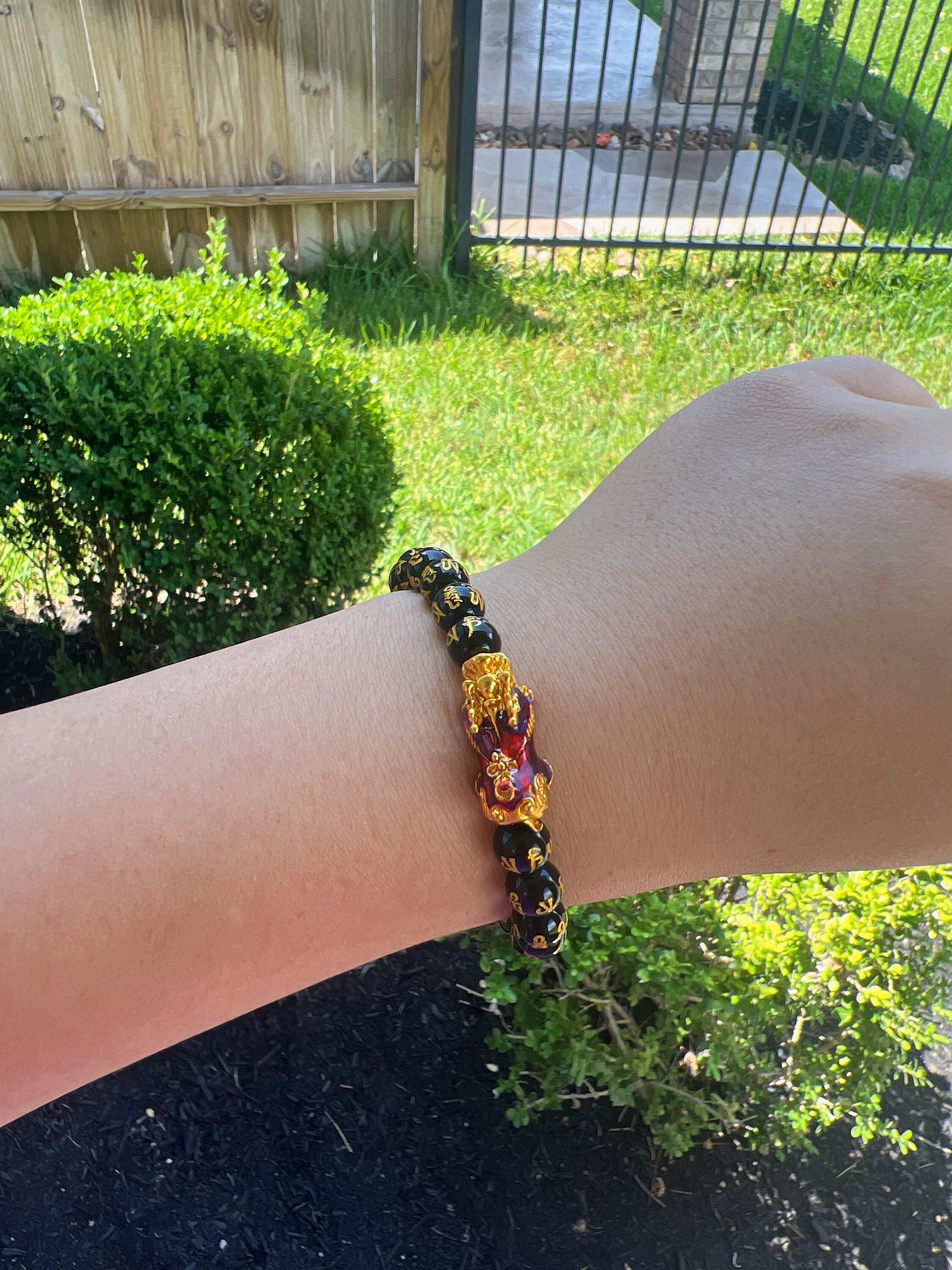 Red Pixiu Bracelet With Black Obsidian Stones Feng Shui,good Luck and ...