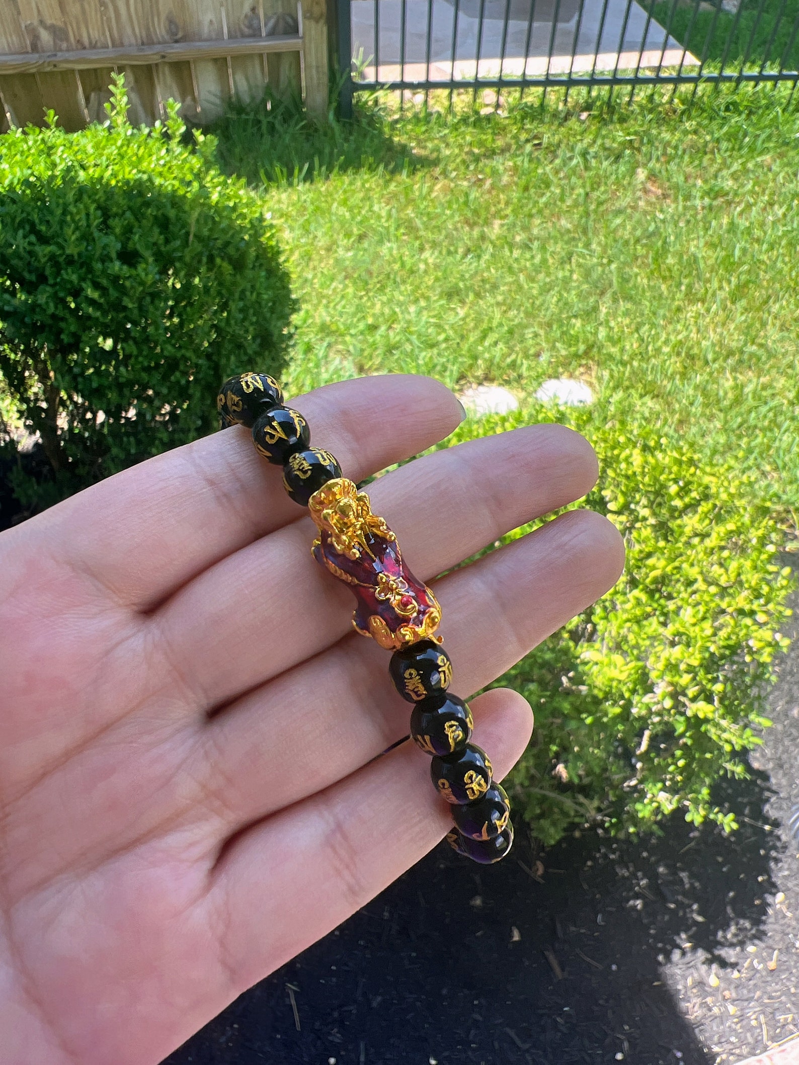 Red Pixiu Bracelet With Black Obsidian Stones Feng Shui,good Luck and ...