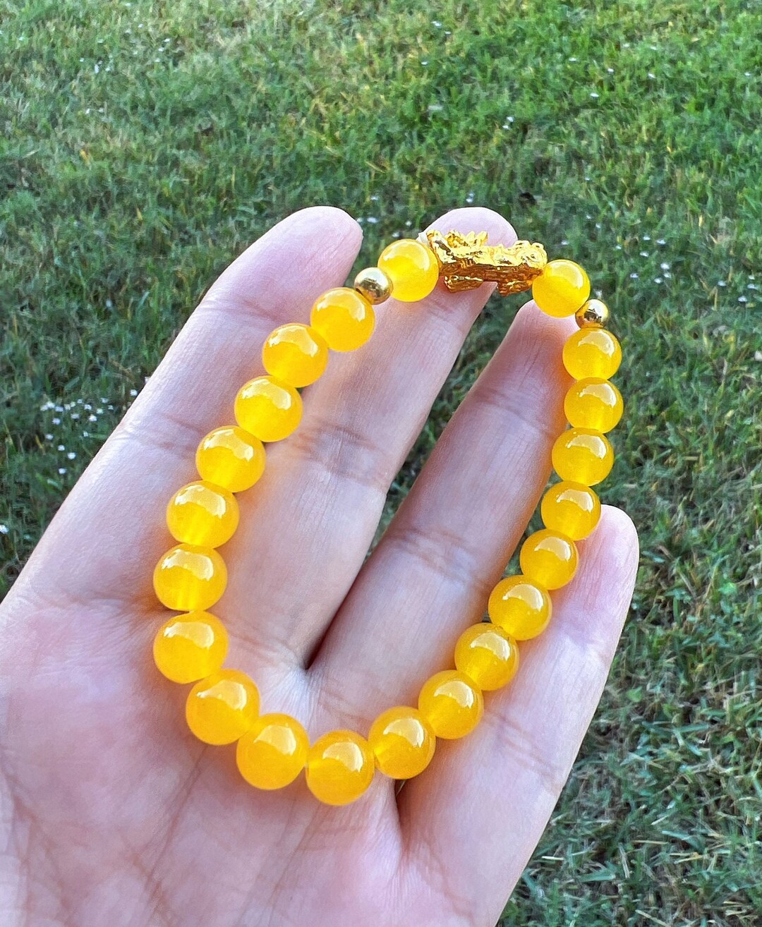 Yellow Pixiu Bracelet Feng Shui Good Luck Wealth Bracelet - Etsy