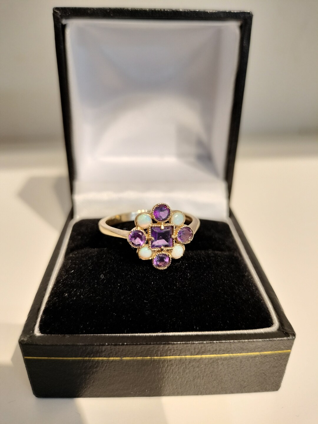 9ct Gold Amethyst and Opal Ring - Etsy