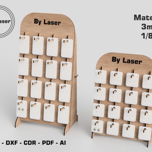 Buy Earring Display Stand, Laser Cut File, Two Different Size, Earring ...