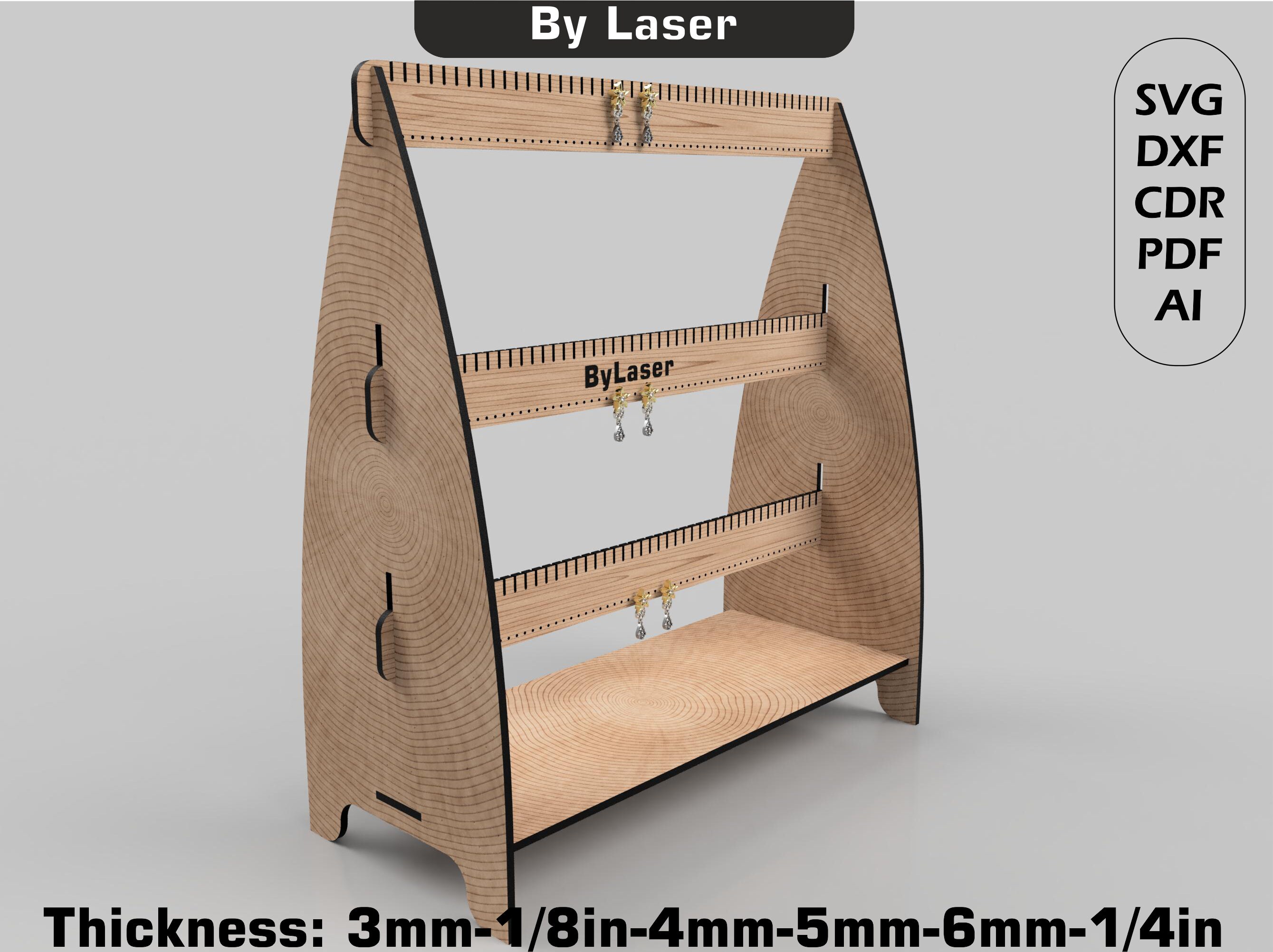 Laser Cut Earring Organizer Files, Glowforge Files SVG DXF PDF - Etsy