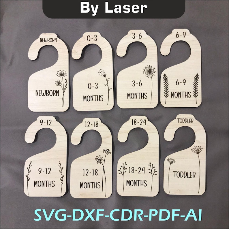 Laser Cut Baby Closet Dividers: Newborn Hangers, SVG Files (digital ...