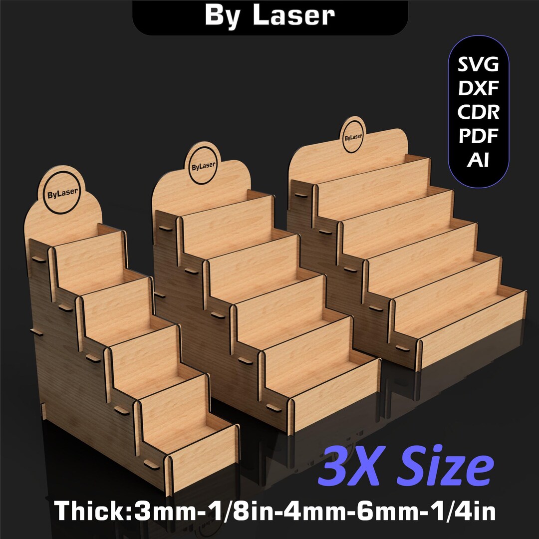 Laser Cut 5 Layer Display Stand Files, Wooden Retail Counter Stands ...