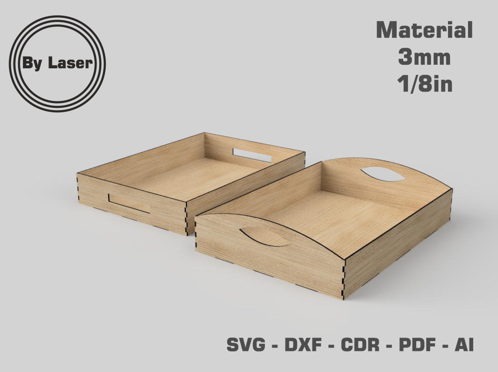 Decorative Tray Laser Cut Files: 3mm & 1/8" Material (SVG DXF) - Etsy