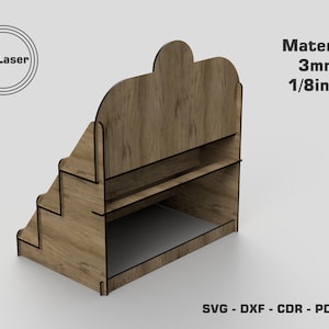 3 Tiered Retail Counter Gift Card Display Stand for Laser Cut Files - 3mm - 1/8 in Versions ...