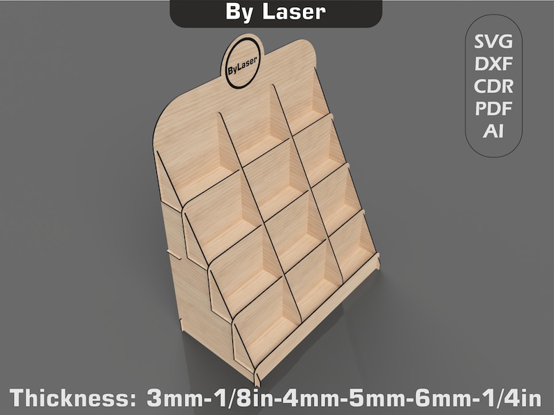 Laser Cut Sticker Display Stand SVG Glowforge Files - Etsy