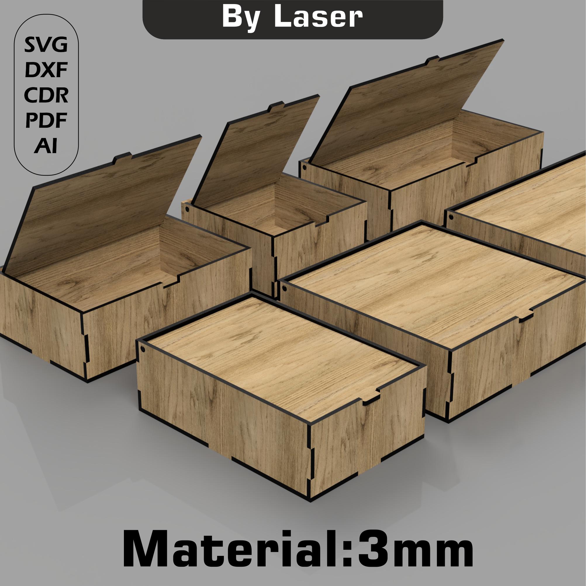 Laser Cut Box Svg, With Flip up Lid, 6X Size, Glowforge File Svg - Etsy