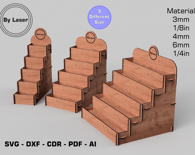 Craft Show Display 3-tier Wooden Table Top Rack, Product Retail Shelf ...