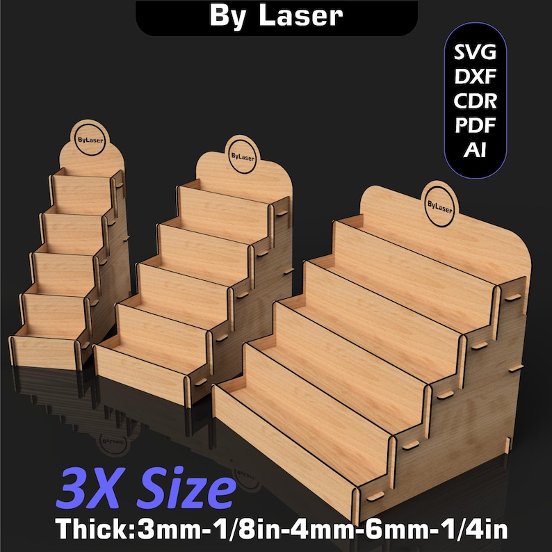 Laser Cut 5 Layer Display Stand Files, Wooden Retail Counter Stands ...
