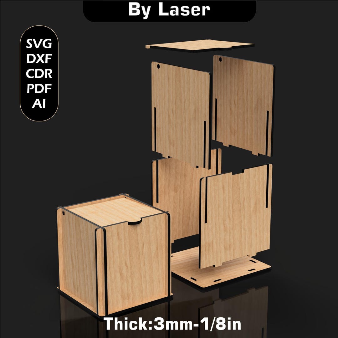 Buy Laser Cut Wooden Box Files, 5X Size, Digital Download SVG PDF DXF ...