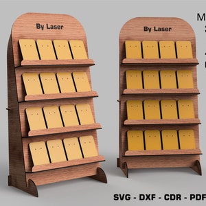 4 Layers Earring Display Stand With Earring Card , Postcard Counter Display Stand , Laser Cut ...