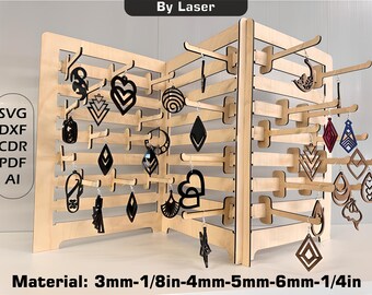 Buy Earring Display Stand, Laser Cut File, Two Different Size, Earring ...