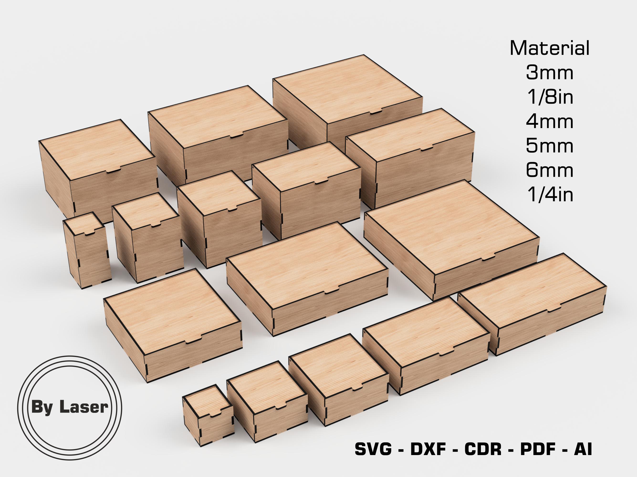 Laser Cut Box With Flip up Lid Storage Box 16 Different - Etsy Canada