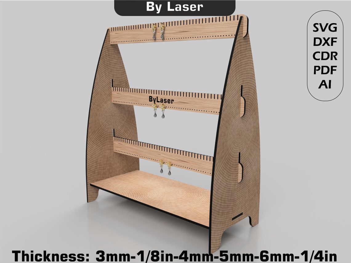Laser Cut Earring Organizer Files, Glowforge Files SVG DXF PDF - Etsy