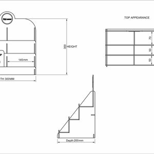 3 Tiered Retail Counter Gift Card Display Stand for Laser Cut Files - 3mm - 1/8 in Versions ...