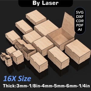 Laser Cut Boxes With Flip up Lid Files, 16X Size, Stash Box, SVG - Etsy
