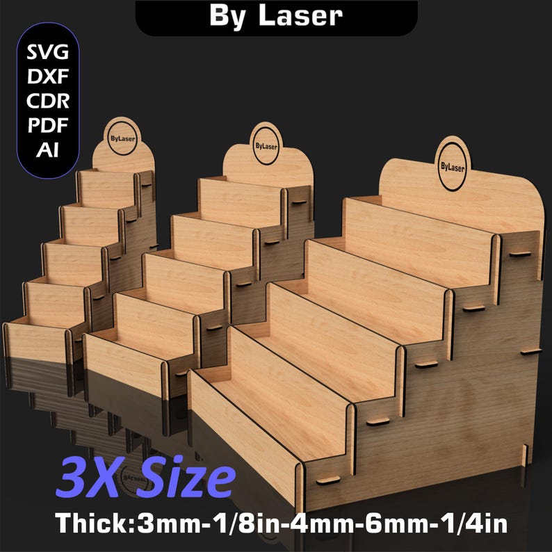 Laser Cut 5 Layer Display Stand Files, Wooden Retail Counter Stands ...