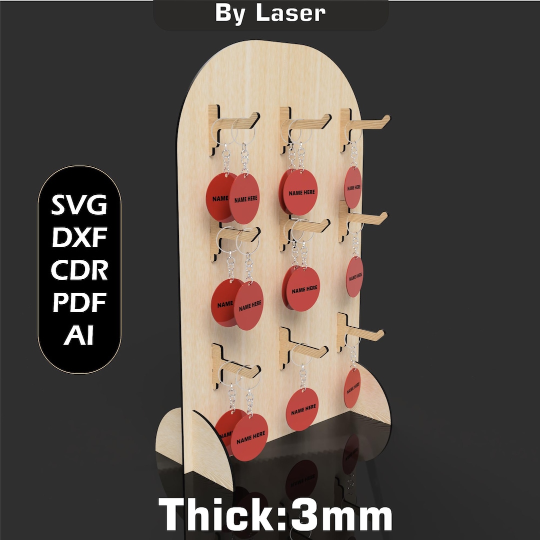 Laser Cut Keychain Display Stand Files, Market Stall , Glowforge SVG ...