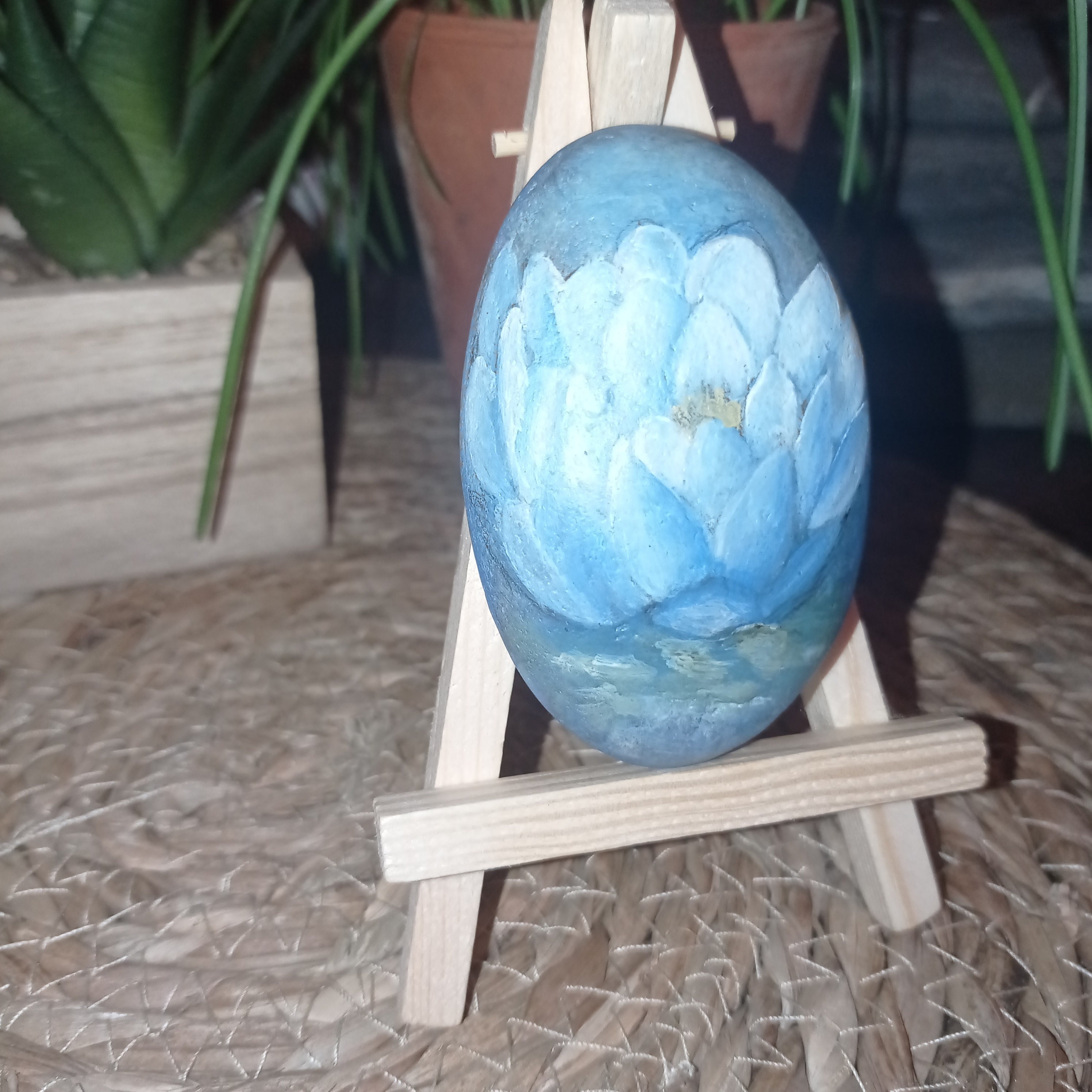 Hand Painted Pebble Flower Stone Hand Painted With Acrylic Paint and ...