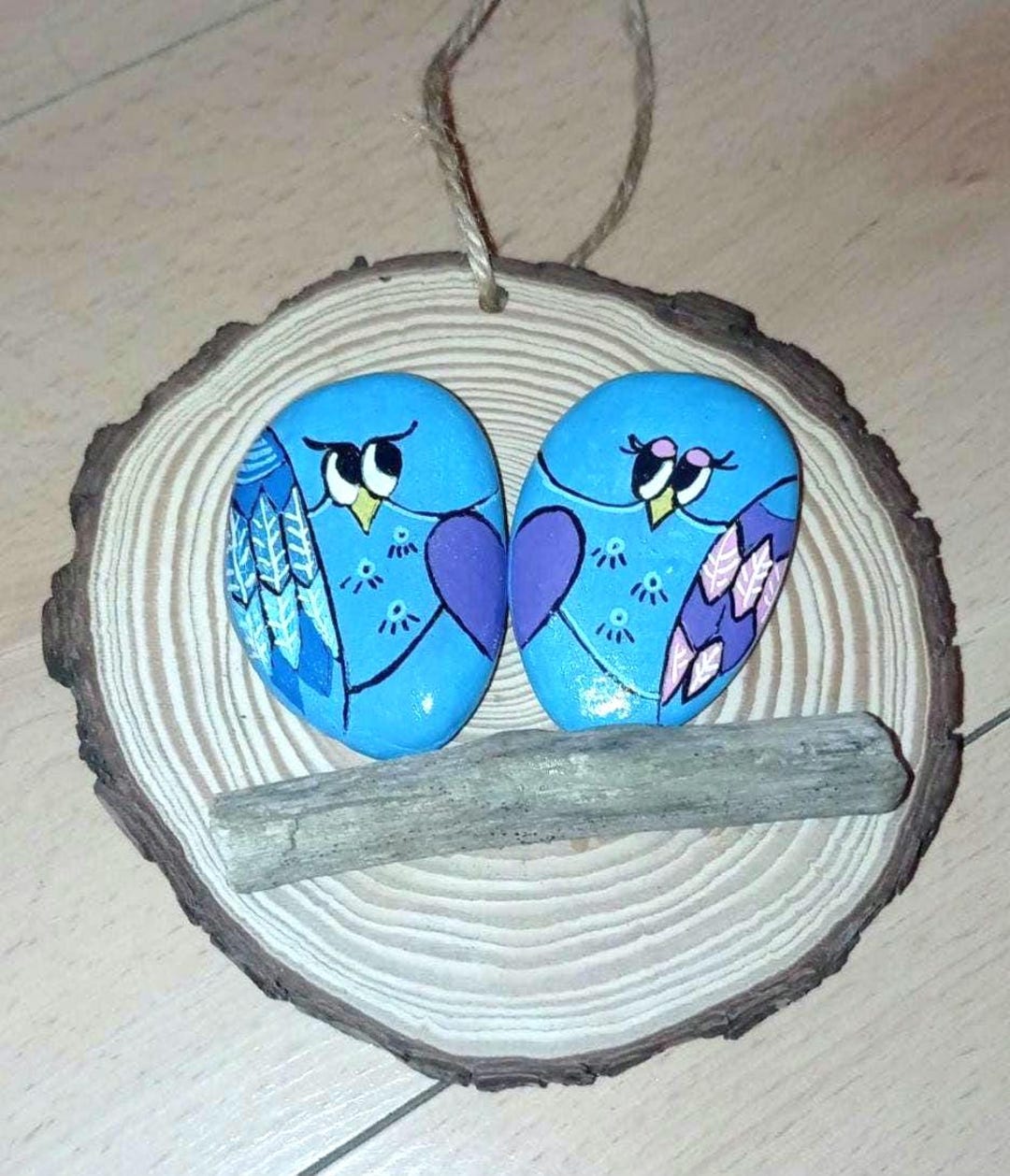 Handmade Wooden Painted Pebble Board Decoration Composition Pebble ...