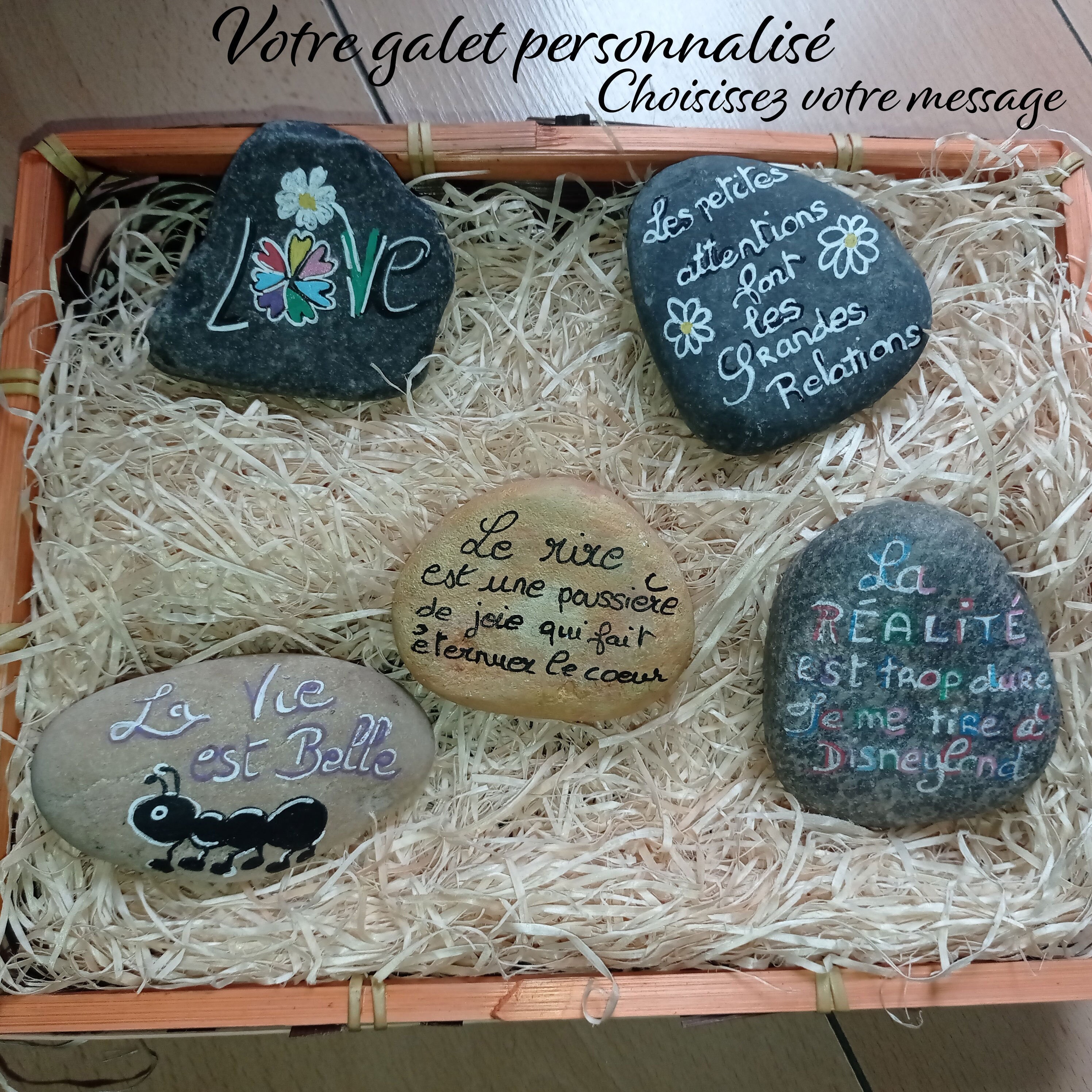 Galets peints peinture sur galet citation pierre galet personnalisé ...