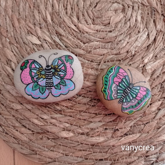 Painting on Pebble Handmade Butterfly Pebble Hand Painted - Etsy