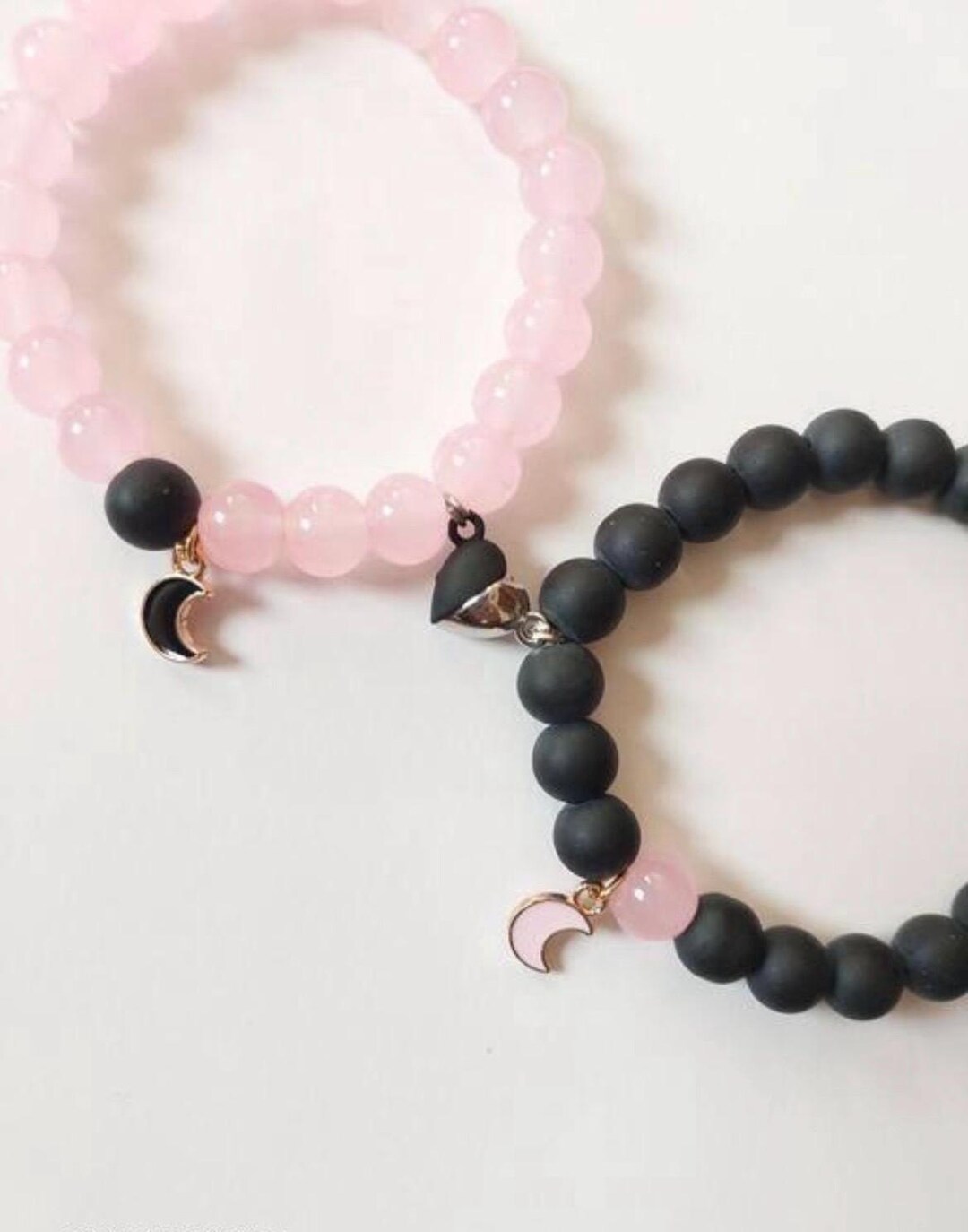 Heart Beaded Bracelets Cute Couple Bracelets Best Friend Bracelets ...