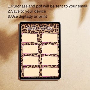 Leopard Print Weekly Planner | Undated PDF (digital Download - Etsy
